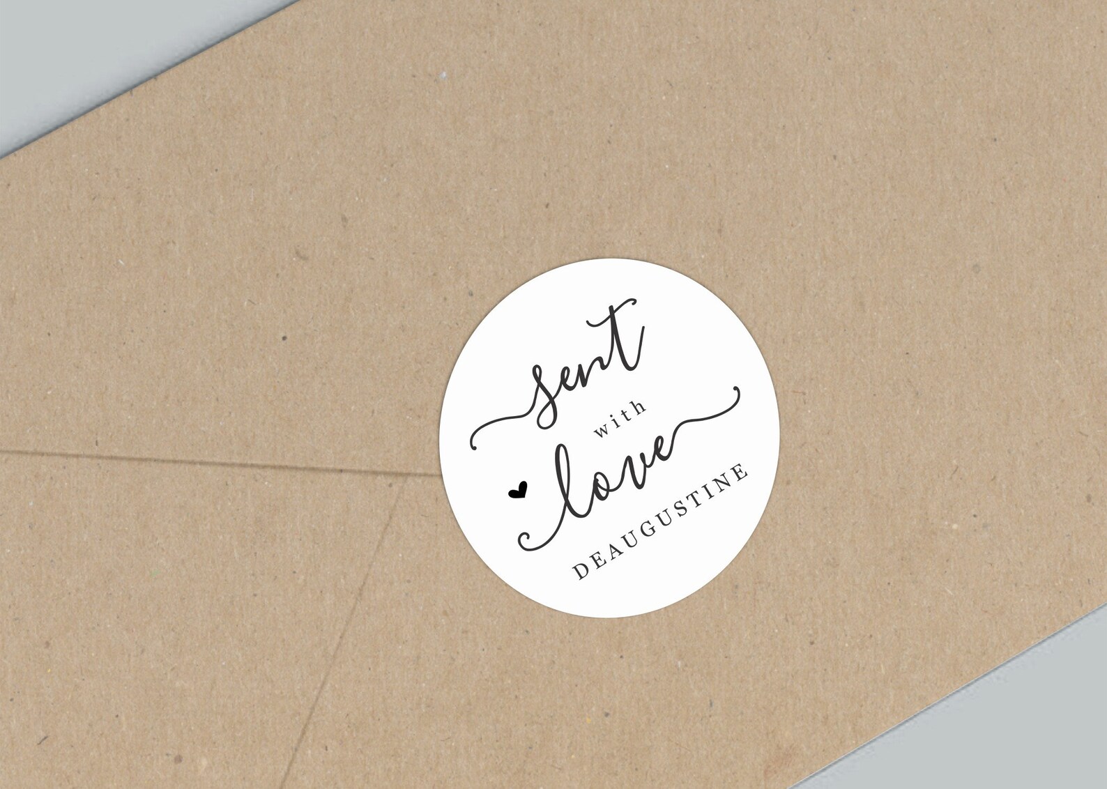 Printable Round Envelope Seal Template Sent With Love - Etsy