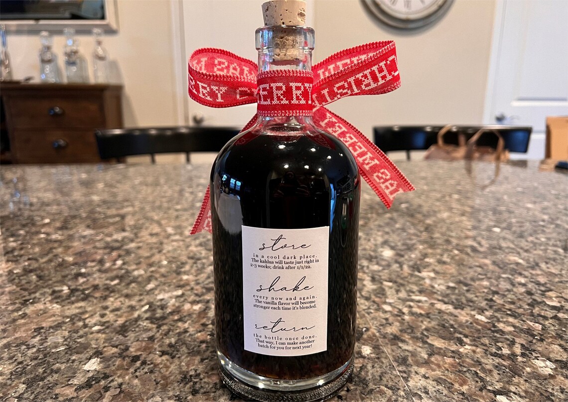 Homemade Kahlua Instructions Label Template Store Shake - Etsy