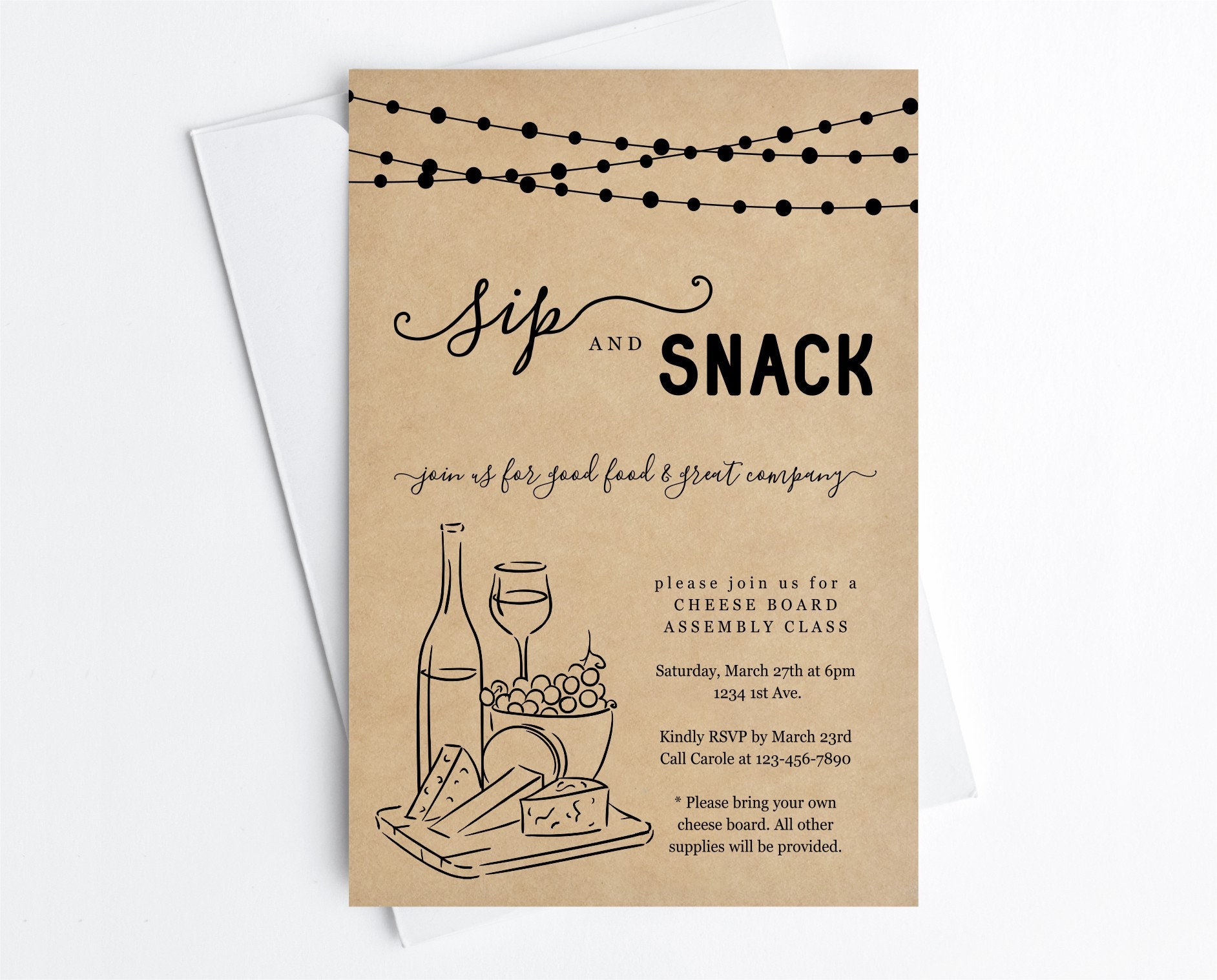 Wine And Cheese Party Invitation Template Printable Sip Snack