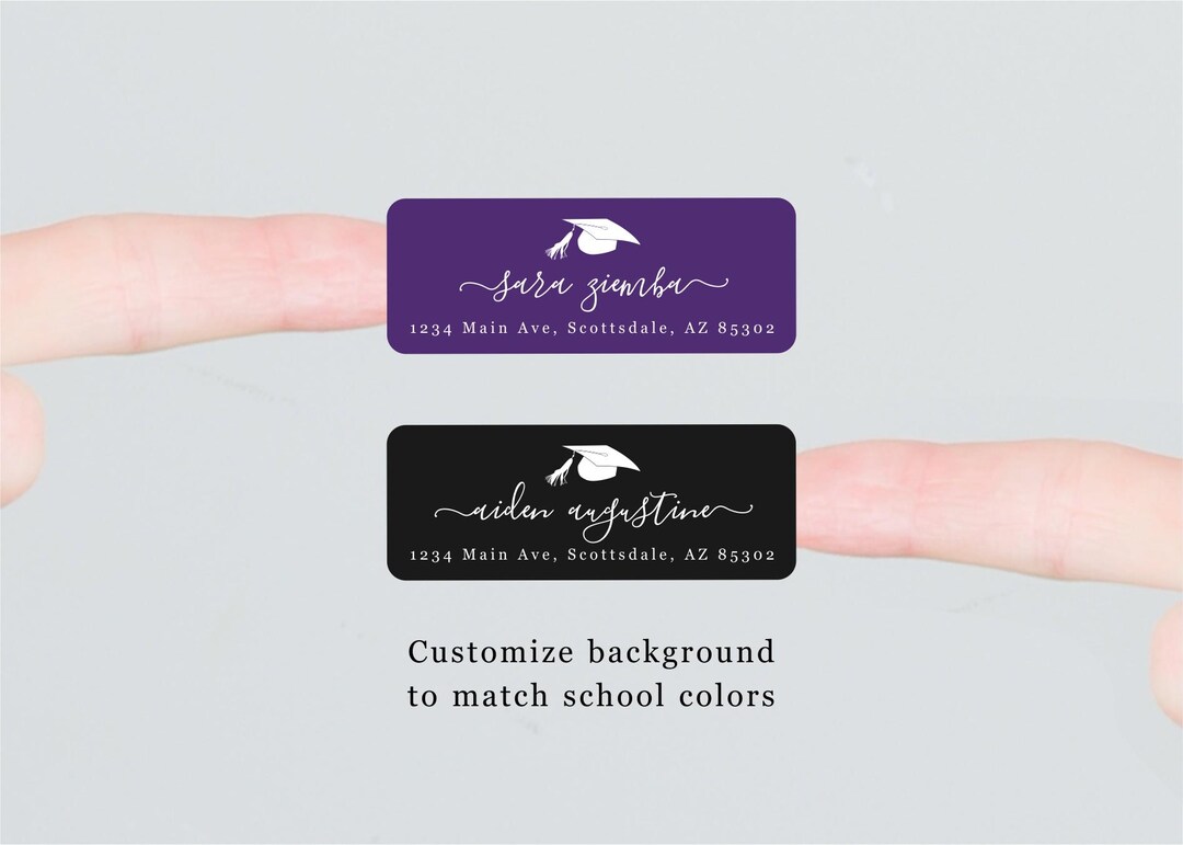School Colors Graduation Return Address Label Template, Avery 1 X 2 5/8 ...