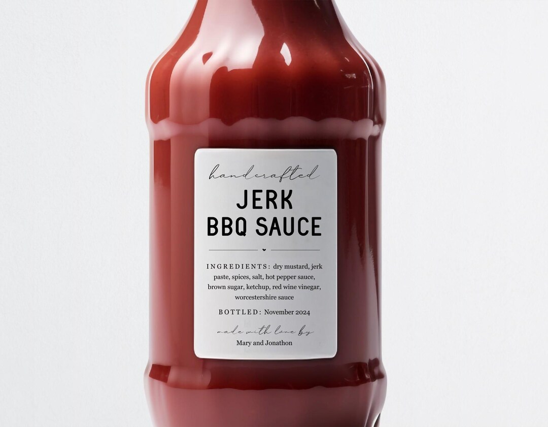 Homemade BBQ Sauce Bottle Label Template, Printable Barbeque Jar Gift ...