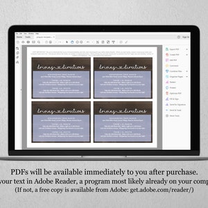 Directions Card Template - Printable Wedding Direction Enclosure Insert ...