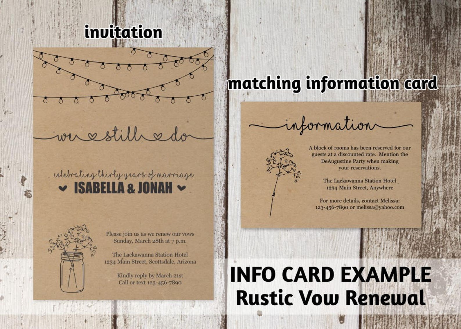 Info Card Add on - Get a Matching Information Card for Your Instant ...