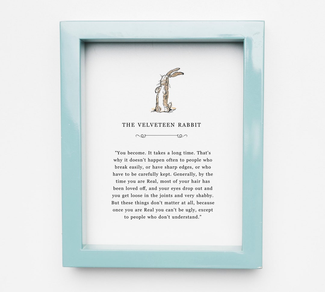 Velveteen Rabbit Quote Print, Wall Art Print, Printable Nursery Decor ...