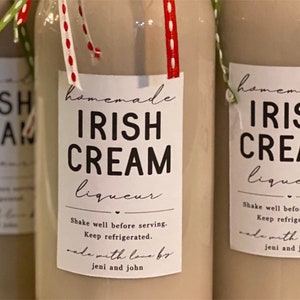 Homemade Irish Cream Liqueur Label Template - Printable Gift Bottle ...