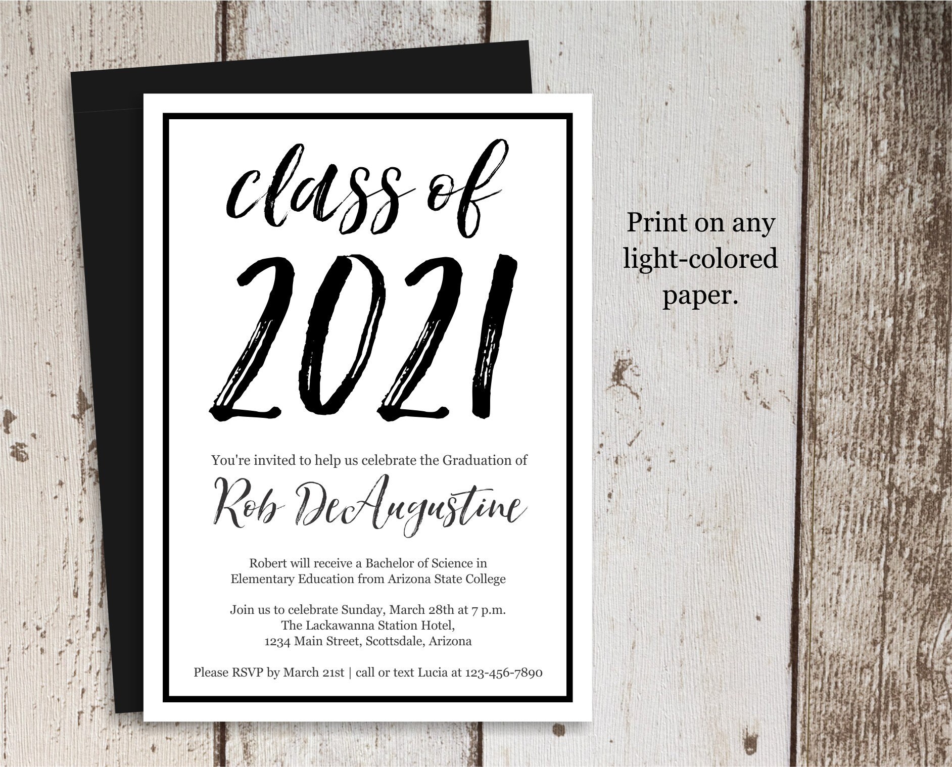 2021 Graduation Party Invitation Template Women Men Or Girls Boys 
