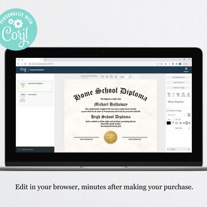 Homeschool Diploma With Gold Seal, Printable Home School High School ...