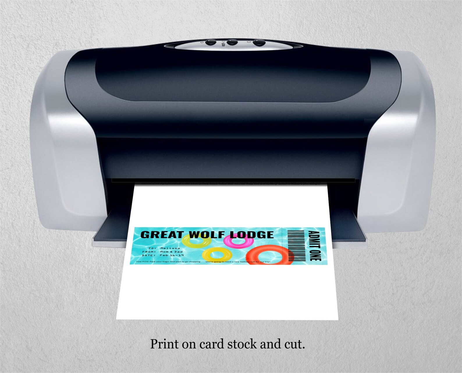 Water Park Ticket Template, Printable Waterpark Gift Certificate Boy ...