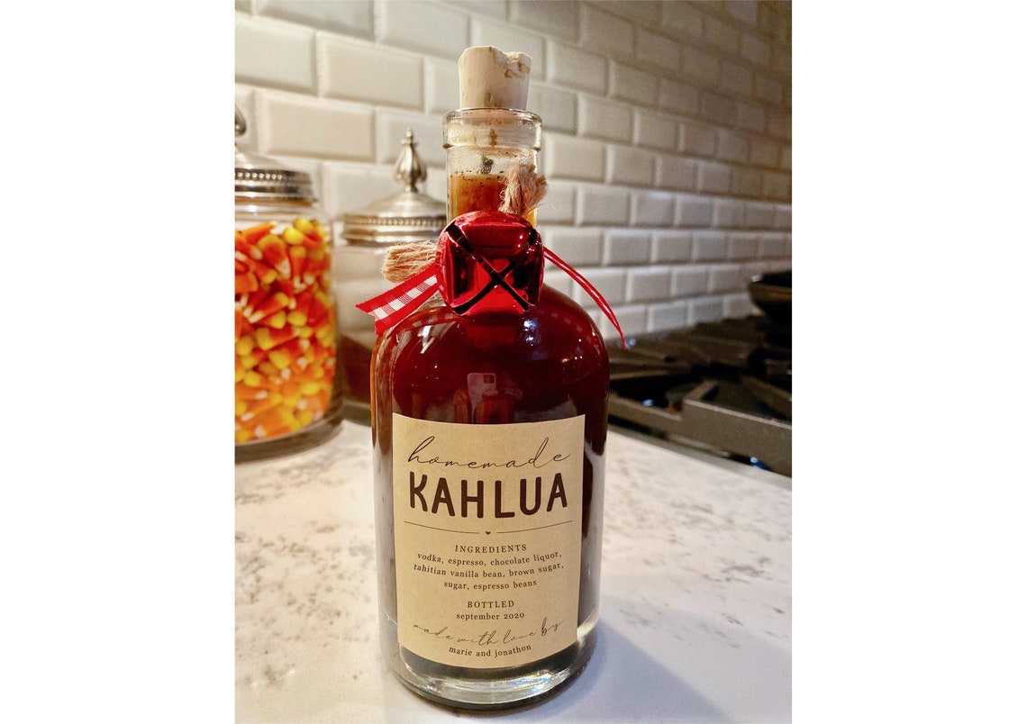 Homemade Kahlua Label Template Printable Gift Sticker - Etsy Canada
