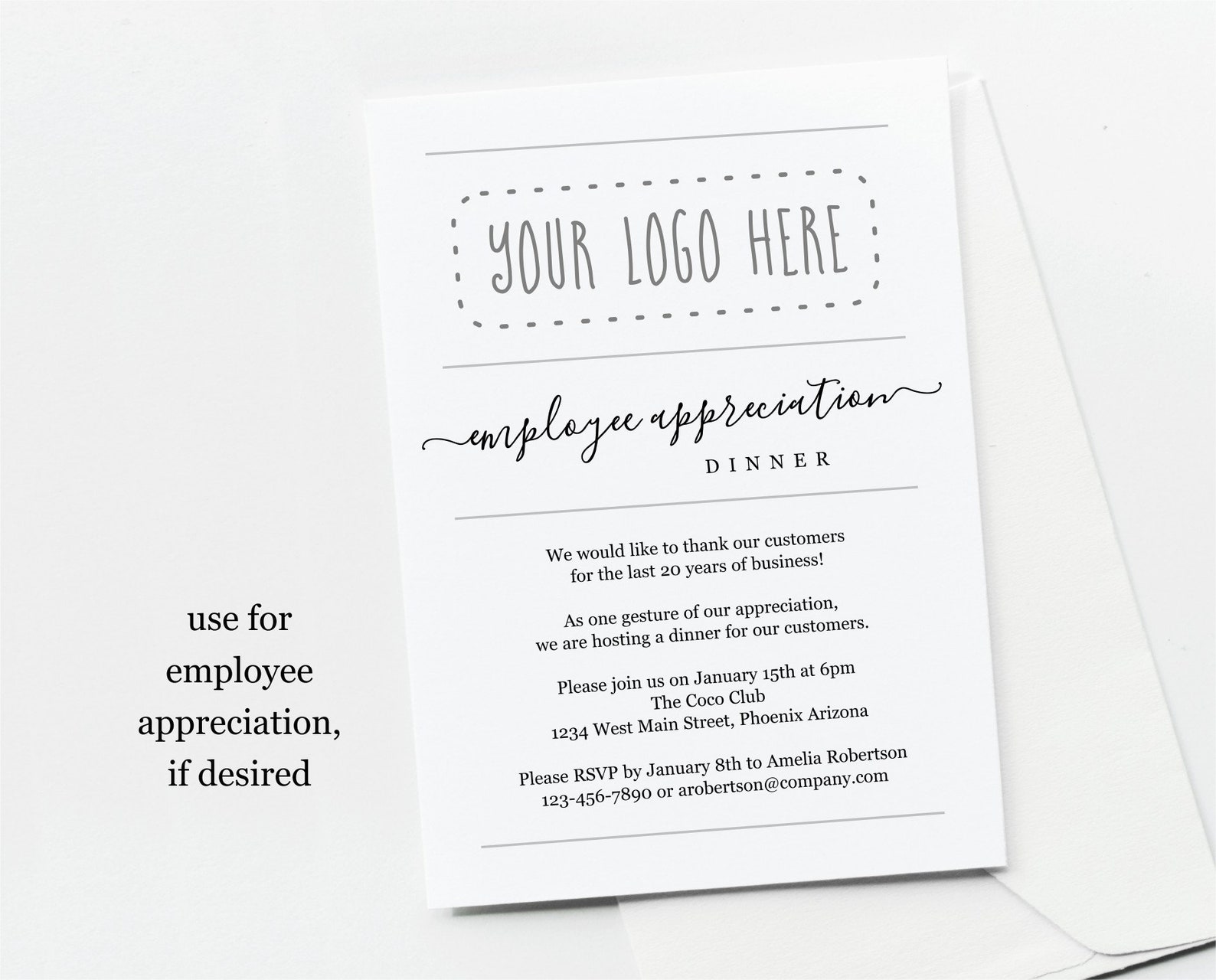 Simple Client Appreciation Dinner Invitation Template Add - Etsy