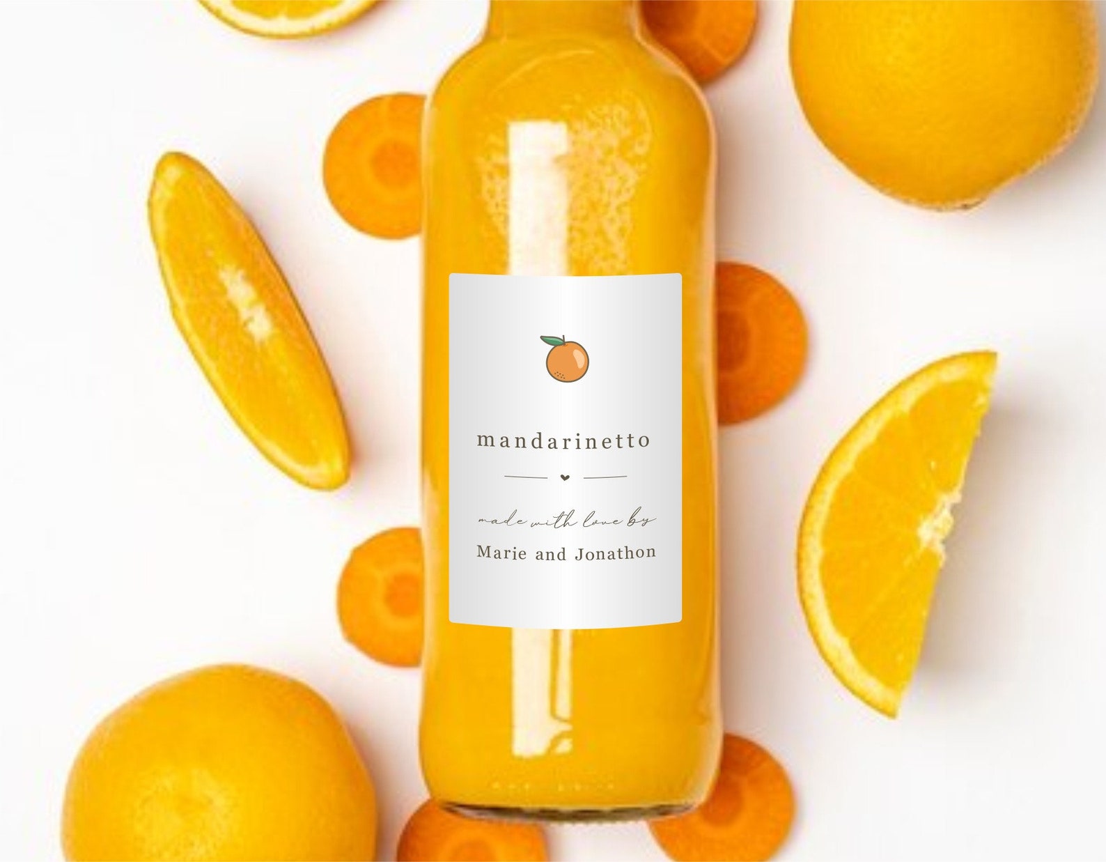 Homemade Mandarinetto Orangecello Bottle Label Template - Printable ...