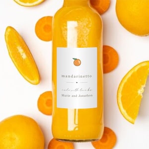 Homemade Mandarinetto Orangecello Bottle Label Template - Printable ...