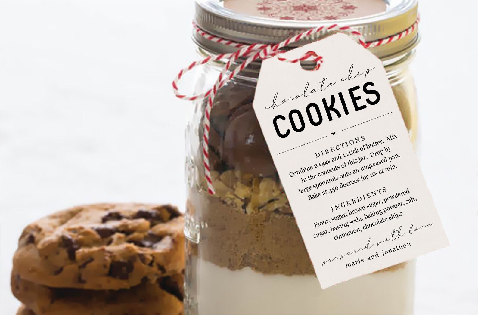 Cookie Mix in a Jar Gift Tag Template Instructions | Etsy