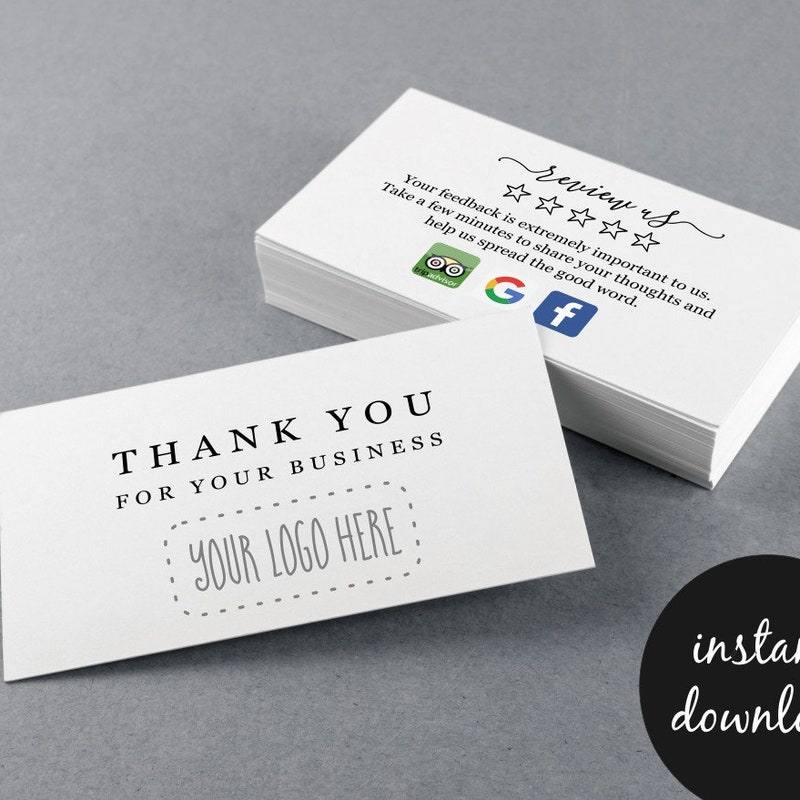 Thank You Business Cards - Etsy