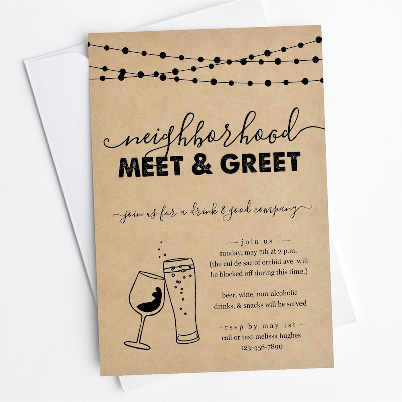 Neighborhood Gathering Invitation - Etsy