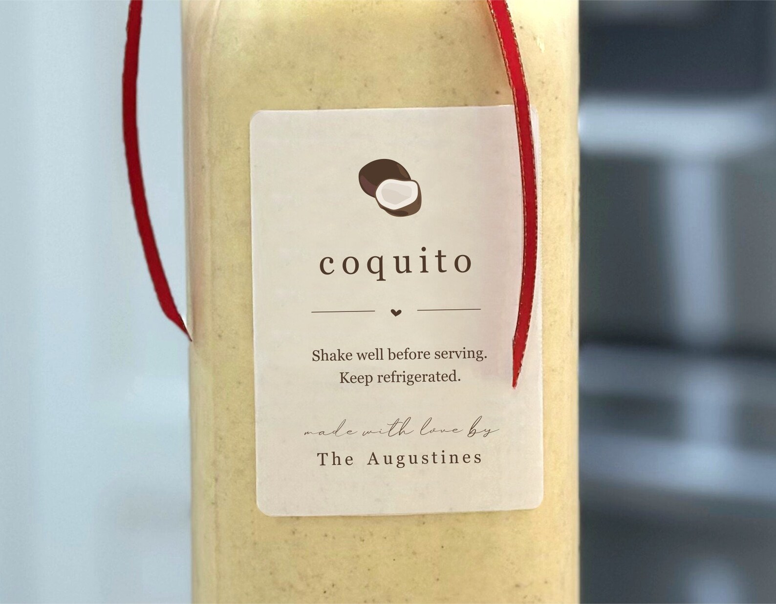 Homemade Coquito Label - Set of 15 Personalized Puerto Rican Eggnog ...