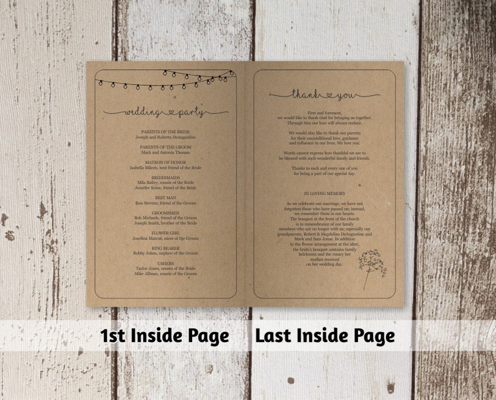 Printable Wedding Ceremony Book Template Unlimited Pages - Etsy