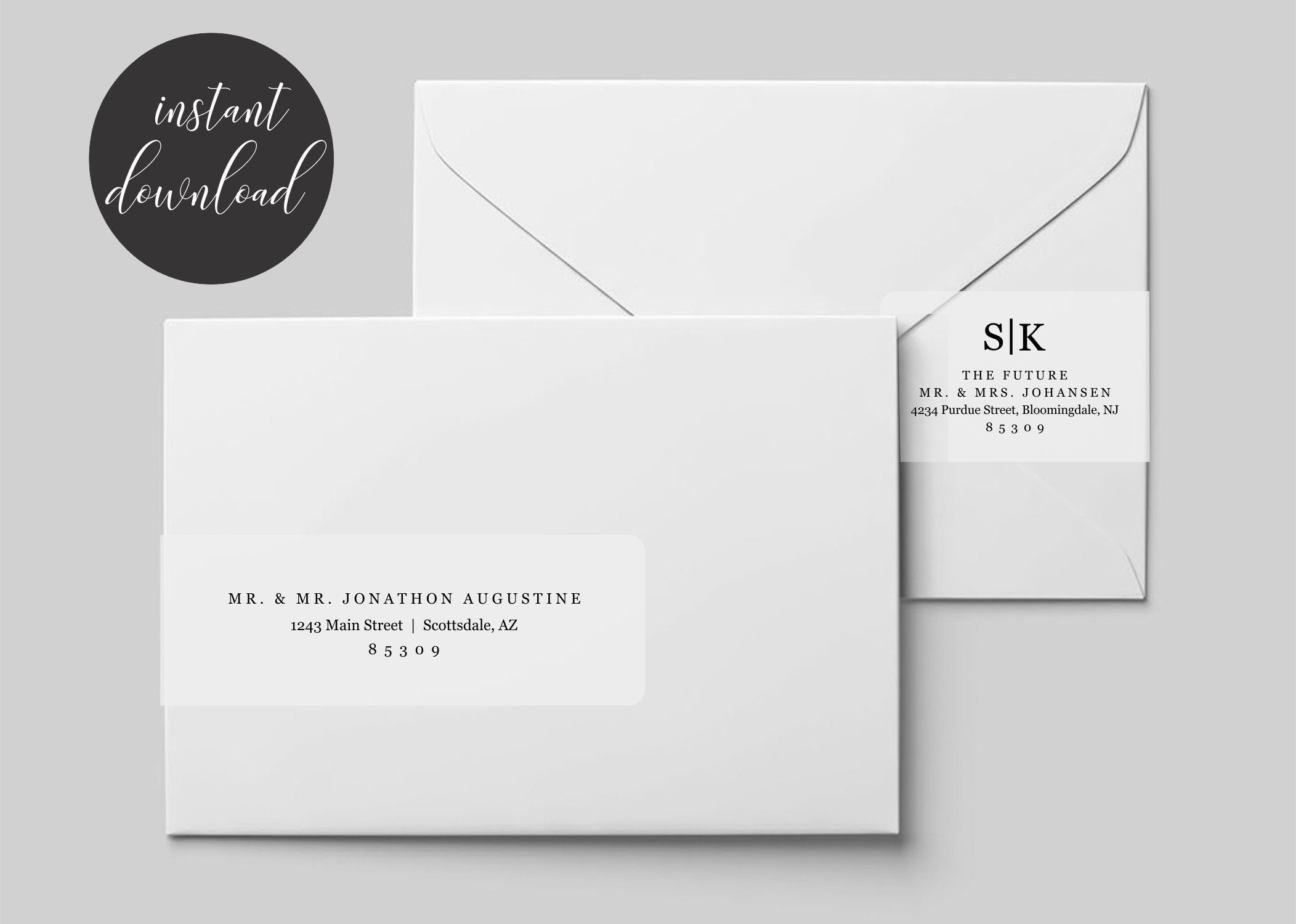 Printable Address Template For Envelope Wraparound Labels Avery 22838 