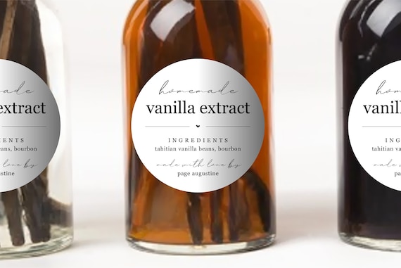 Vanilla Extract Bottle Labels