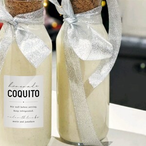 Homemade Coquito Label - Set of 15 Personalized Puerto Rican Eggnog ...