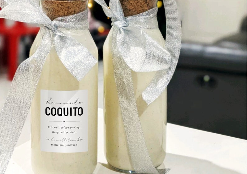 Homemade Coquito Label - Set of 15 Personalized Puerto Rican Eggnog ...