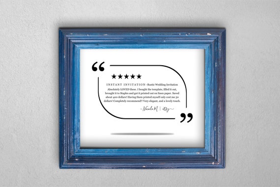 Review Sign Printable Template Highlight a Five 5 Star - Etsy