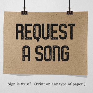 Printable Song Request Sign and Song Request Sheet, DJ Song Request ...