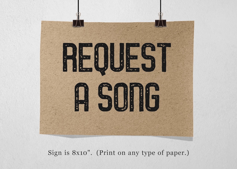 Printable Song Request Sign and Song Request Sheet, DJ Song Request ...
