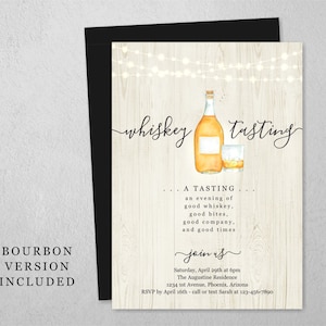 Bourbon / Whiskey Tasting Invitation Template, Printable Invite Evite ...