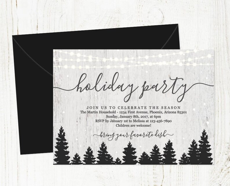 Holiday Party Invitation Printable Christmas Party Template - Etsy