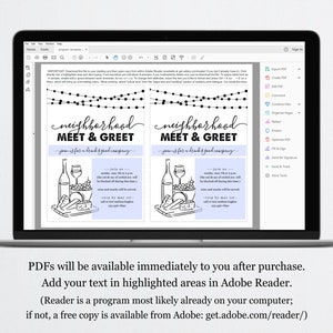 Neighborhood Meet & Greet Invitation Template, Printable Meet the ...