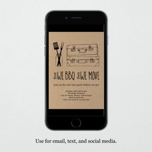 Going Away BBQ Invitation Template - Printable Farewell Barbeque Party ...