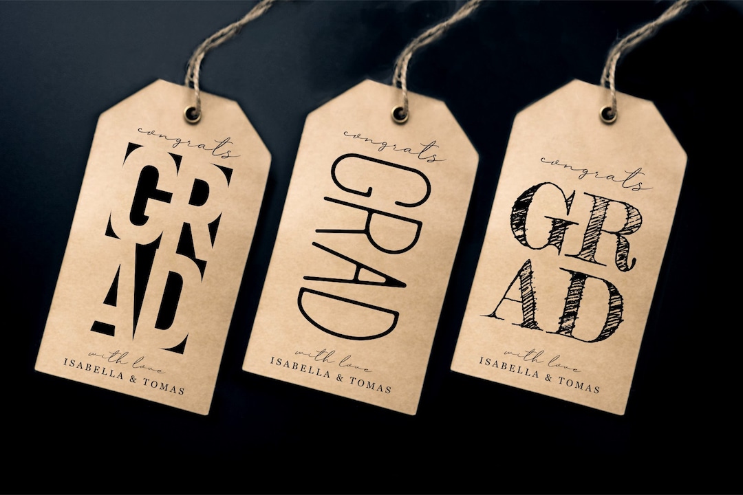 Custom Graduation Gift Tag Template, Printable Congrats Grad ...