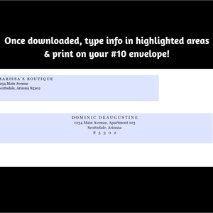 Business Envelope Template - Printable Business Envelope Address ...