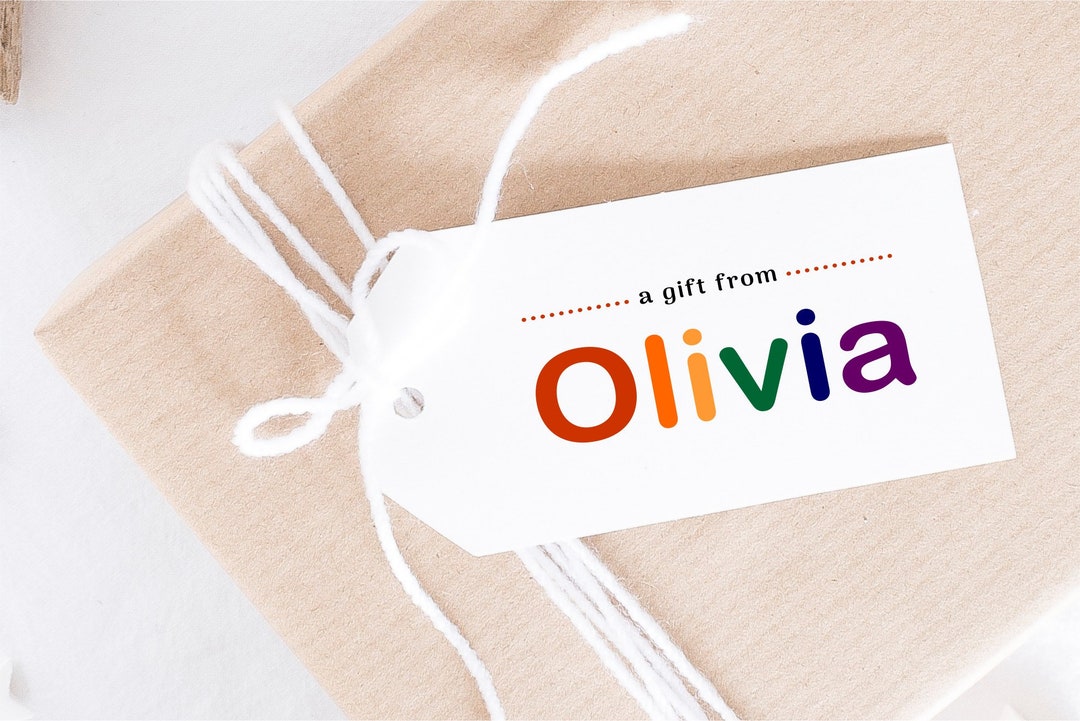 Kids Gift Tag Template - Printable Birthday Favor Tag Personalize W ...