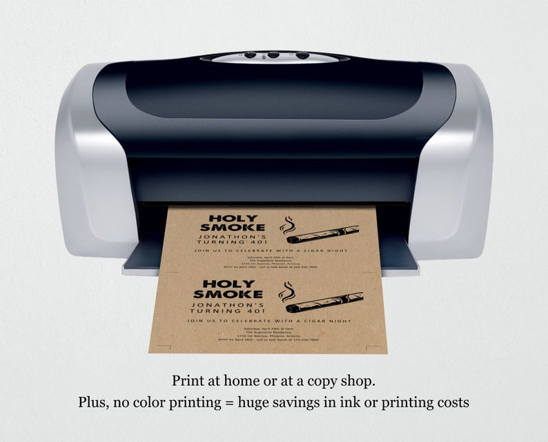 Holy Smoke Cigar Night Invitation Template Printable Cigar - Etsy