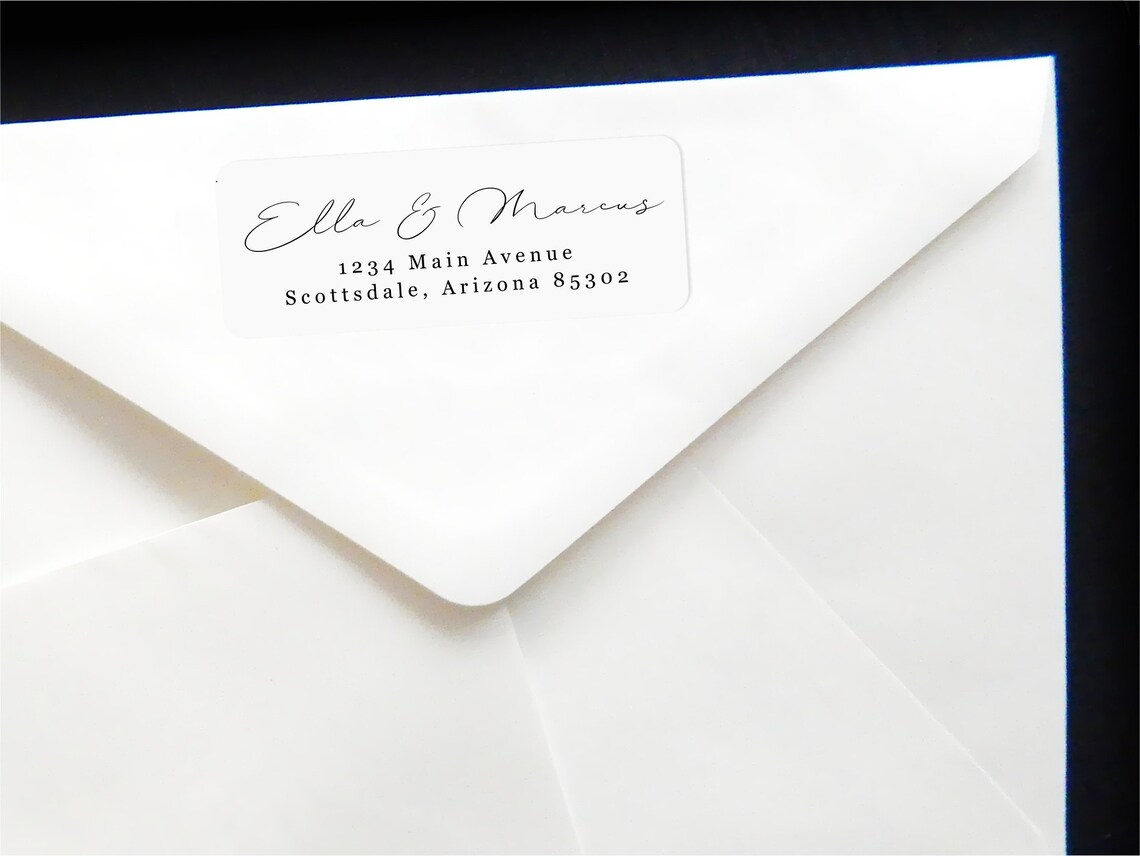 Printable Calligraphy Address Template Envelope Label, Avery 2 X 4 & 1 ...
