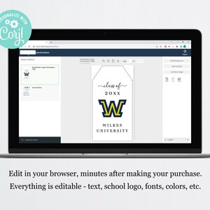 Printable Graduation Centerpiece Tag Template, Custom Girl Guy Grad ...