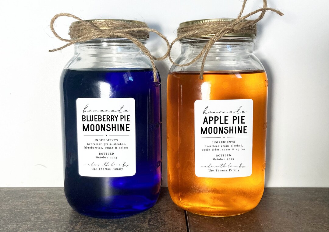 Homemade Apple Pie Moonshine Labels - Set of 15 Personalized Gift ...