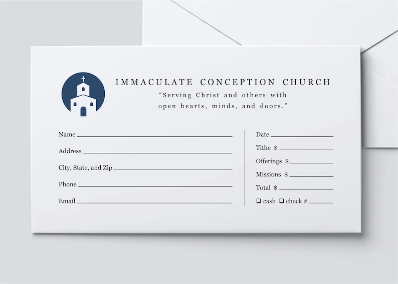 Tithing Envelope Template - Printable Church Tithes & Offering 6 3/4 ...
