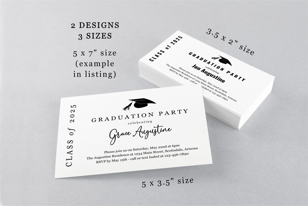 Graduation Party Invitation Insert Template, Printable 2025 Grad Party ...