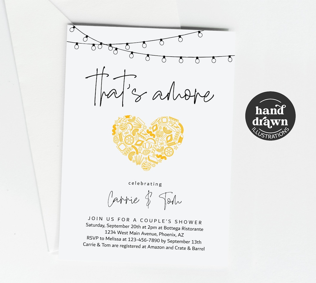 That's Amore Invitation Template, Bridal Couple Shower Engagement Party ...