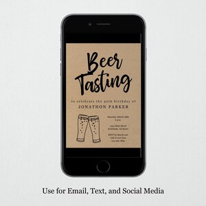 Beer Tasting Invitation Template, Printable Brewery Birthday Engagement ...