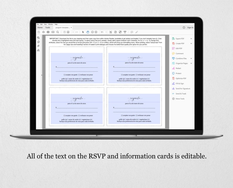 Spanish Wedding Invitation Template Printable Bilingual - Etsy