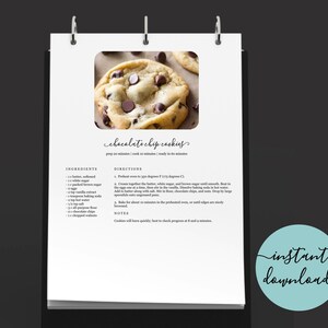 Recipe Template - Editable Recipe Book W Pictures - Printable Photo ...