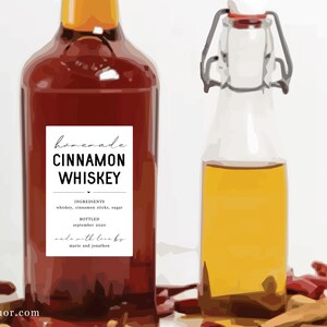 Homemade Cinnamon Whiskey Label Template - Printable Gift Sticker ...