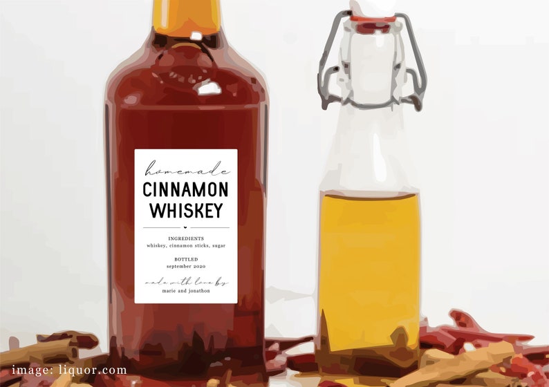 Homemade Cinnamon Whiskey Label Template Printable Gift - Etsy