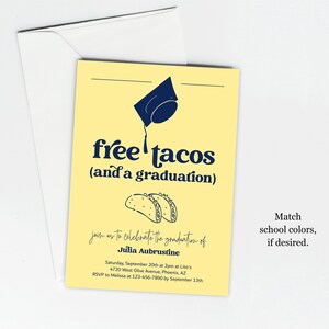 Taco Graduation Party Invitation Template, Printable Fun Funny 2025 ...