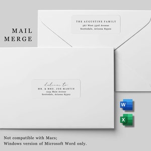Mail Merge Address Label Template, Microsoft Word Excel, Avery 2 2/3 X ...
