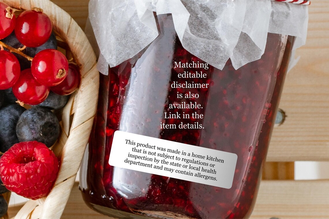 Jam Canning Label Template - Printable Mason Jar Homemade Food Label ...